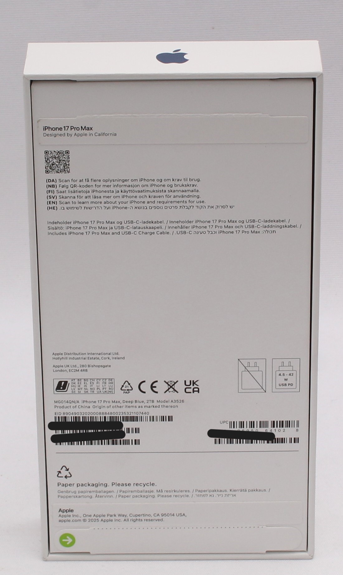 New Apple iPhone 17 Pro Max 2TB Deep Blue Smartphone - Network Unlocked ...